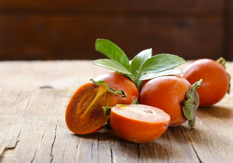 Natural Fresh Organic Fruit Persimmon Stock Image - Image of organic ...