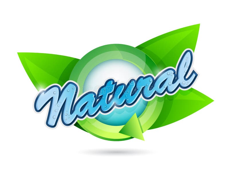 Natural and Fresh Sign Banner Illustration Stock Illustration ...