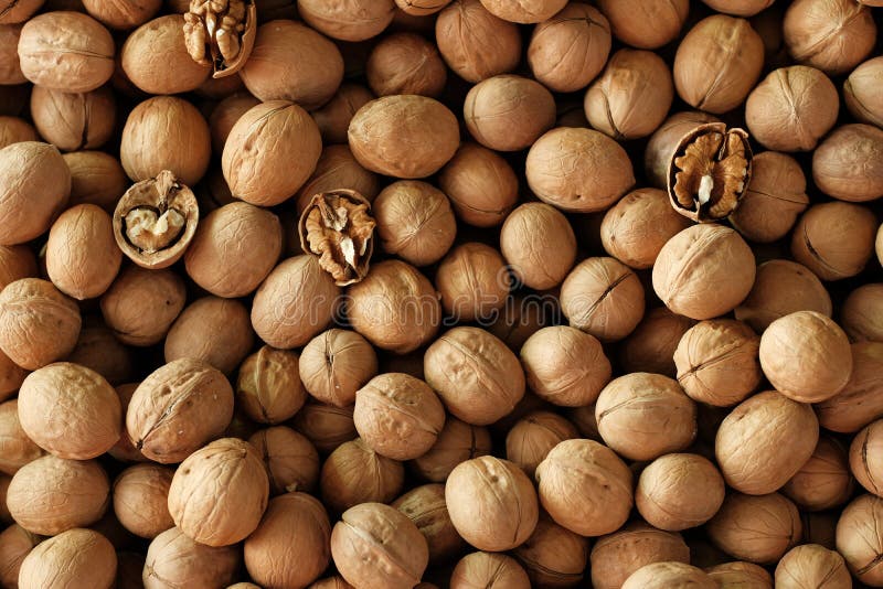 Natural Fresh Walnuts Background Pattern, Texture. Natural Food in ...
