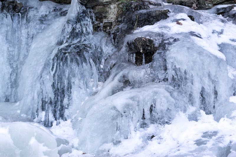 Natural Frozen Stream or Source and Ice Stock Photo - Image of natural ...
