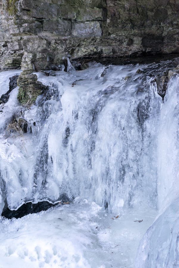 Natural Frozen Stream or Source and Ice Stock Photo - Image of water ...