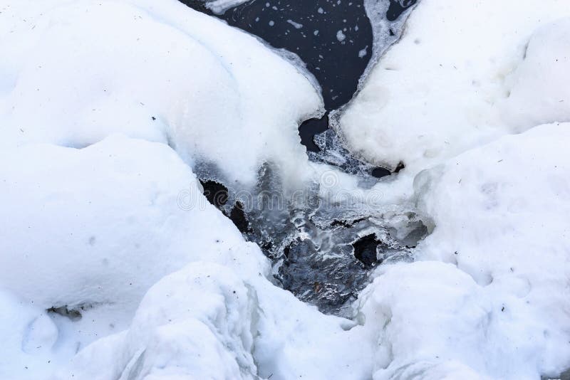 The Natural Frozen Stream or Source Stock Photo - Image of uneven, cold ...