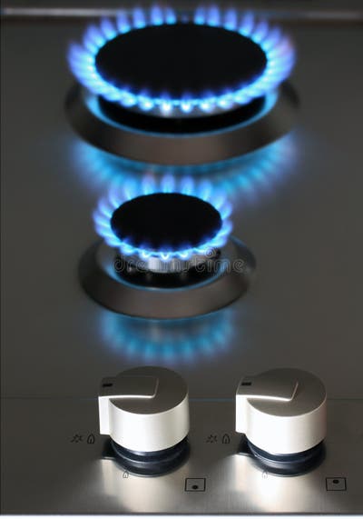 Natural Gas Kitchen Appliance Stock Photo - Image of plate, flames ...
