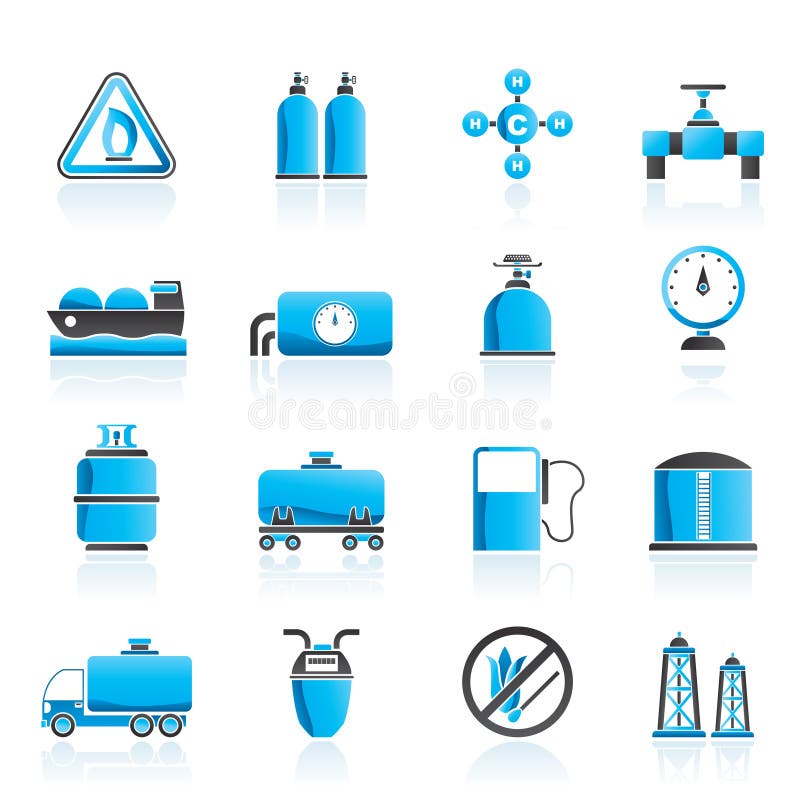 Natural Gas Objects and Icons Stock Vector - Illustration of internet ...