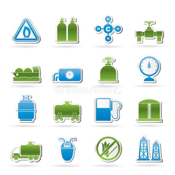 Natural Gas Objects and Icons Stock Vector - Illustration of molecule ...