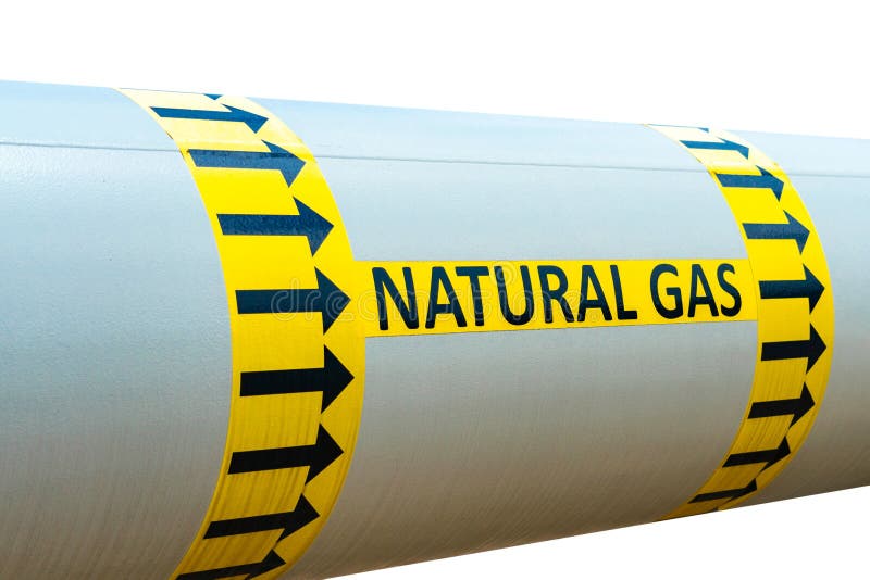 Natural Gas Pipeline Isolated on White Background. Pipe with Gas Flow ...