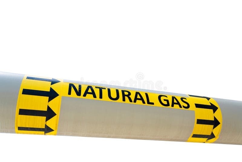 Natural Gas Pipeline Isolated on White Background. Pipe with Gas Flow ...