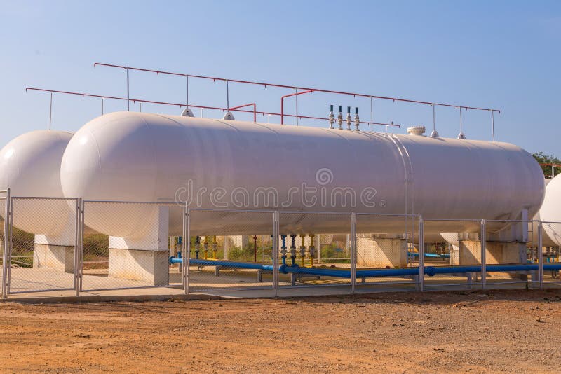Natural Gas Storage Tanks in Industrial Plant Stock Image - Image of ...