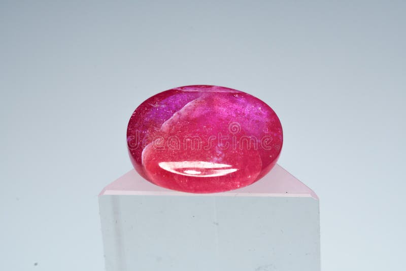 Natural Gemstone Ruby on a Stand White Background Stock Photo - Image ...