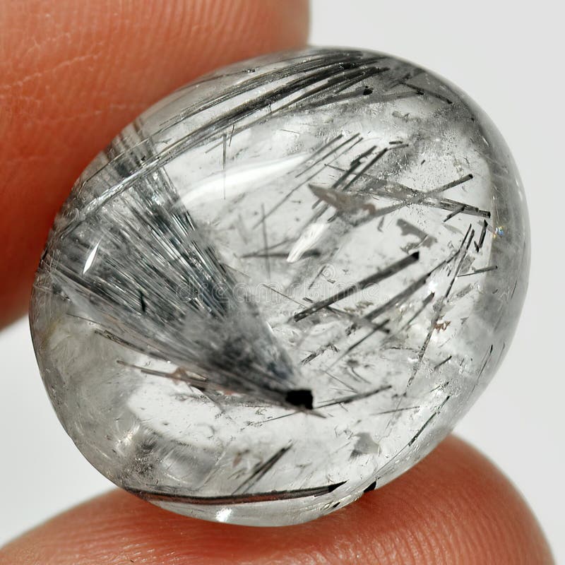 Natural Gemstone Rutile Quartz Isolated on White Background Stock Image ...