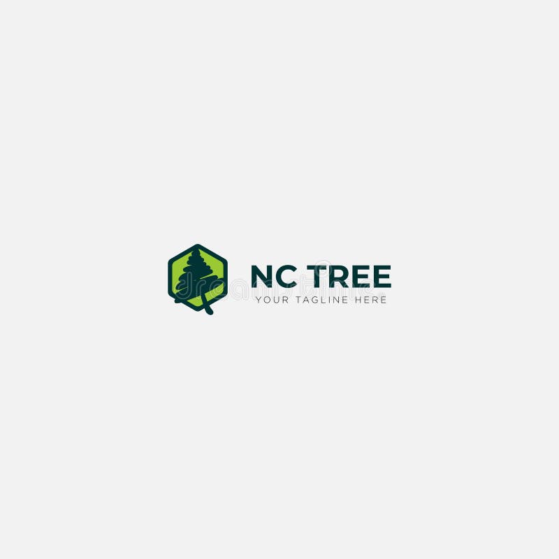 Natural Geometric Logo Green Tree Logo Hexagonal Stock Vector ...