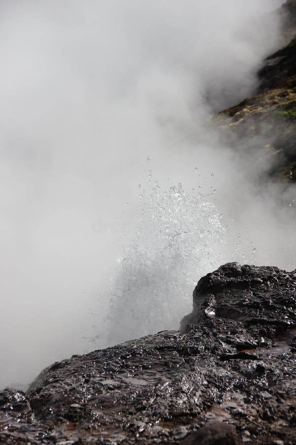 Natural Geyser Pool in Geothermal Valley Stock Photo - Image of steamy ...