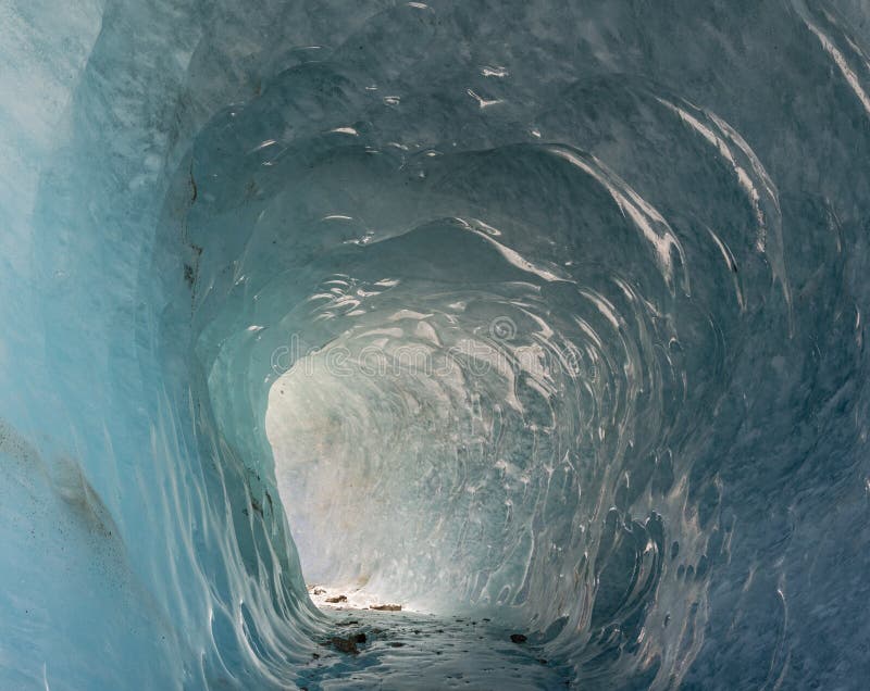 The Natural Glacial Cave the Glacier Mer De Glace Stock Image - Image ...