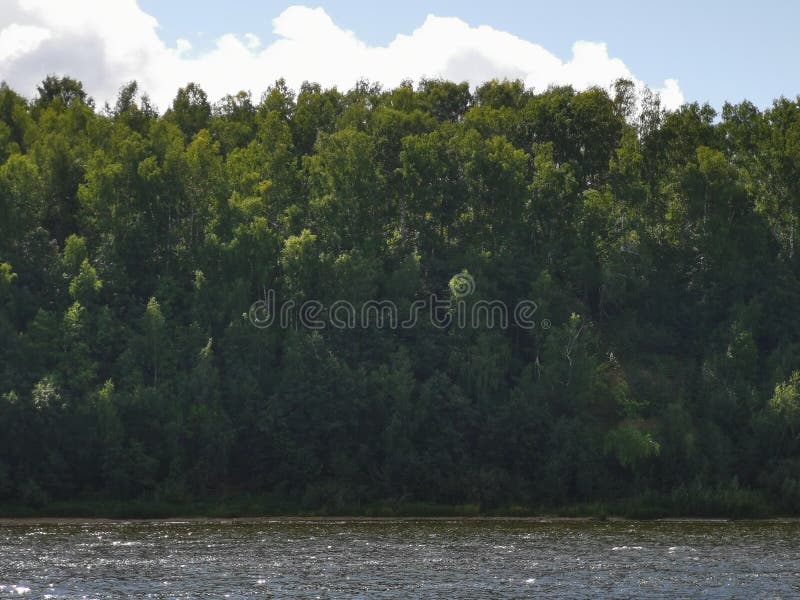 Natural Gorgeous Summer Nature, Blue Sky and River Stock Photo - Image ...
