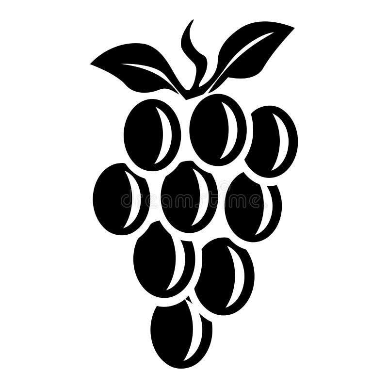 Natural Grape Icon, Simple Style Stock Vector - Illustration of grape ...