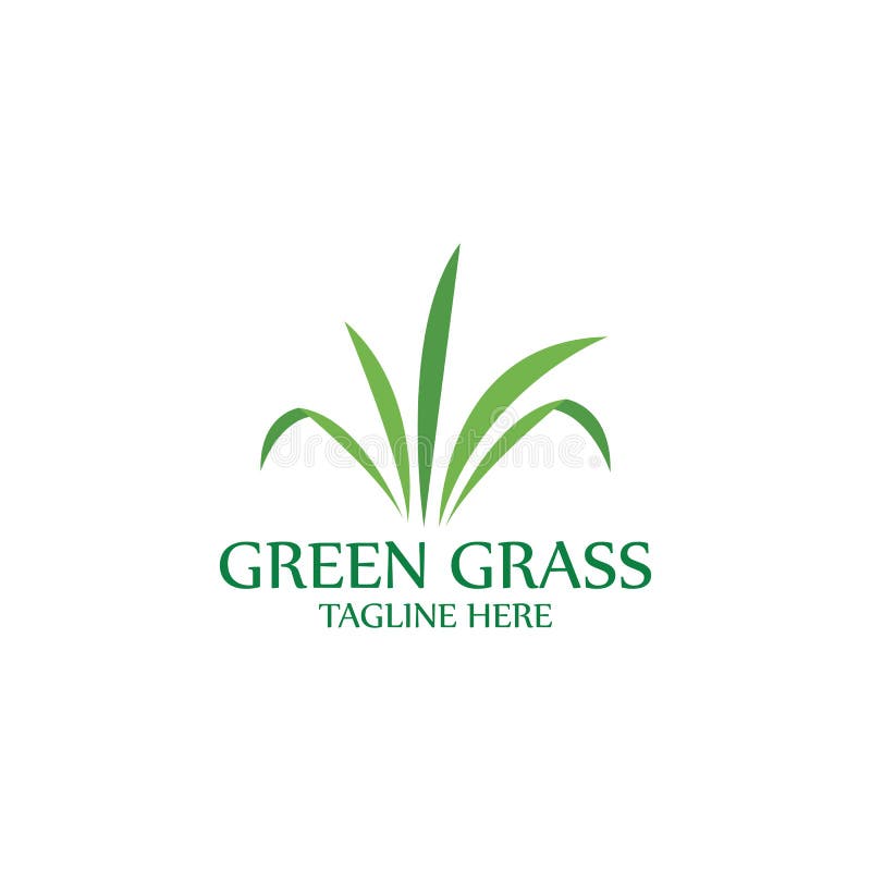 Natural Grass Logo Design Template Stock Vector - Illustration of leaf ...