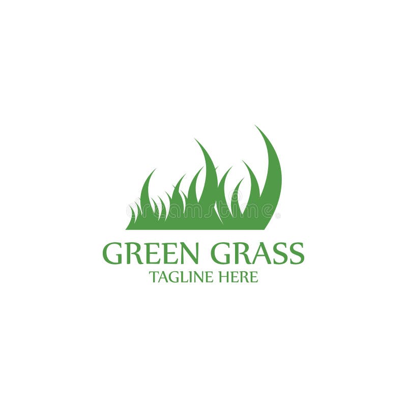 Natural Grass Logo Design Template Stock Vector - Illustration of leaf ...