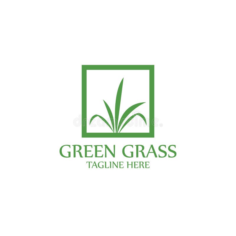 Natural Grass Logo Design Template Stock Vector - Illustration of fresh ...