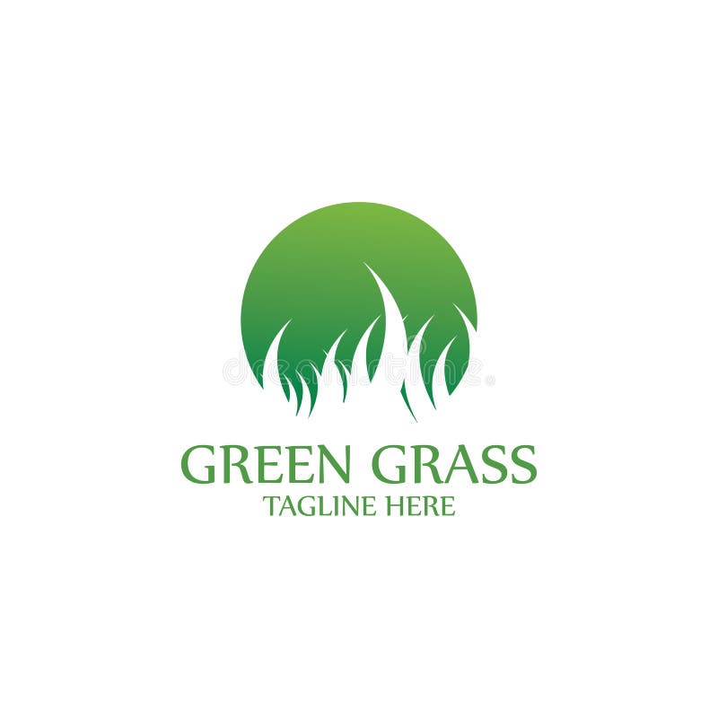Natural Grass Logo Design Template Stock Vector - Illustration of ...