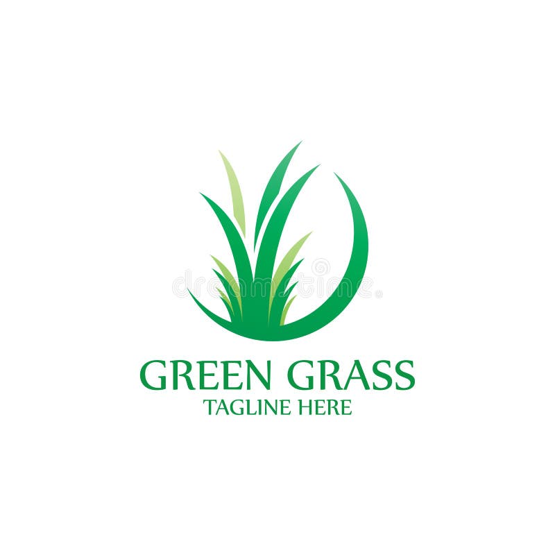 Natural Grass Logo Design Template Stock Vector - Illustration of ...