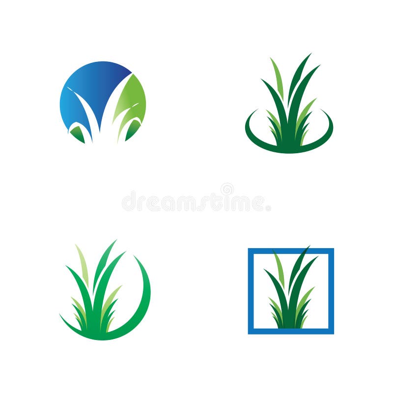 Natural Grass Logo Design Template Stock Vector - Illustration of leaf ...