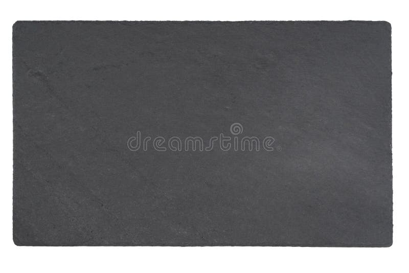 Natural Gray Stone Plate Isolated on White, Top View Stock Image ...