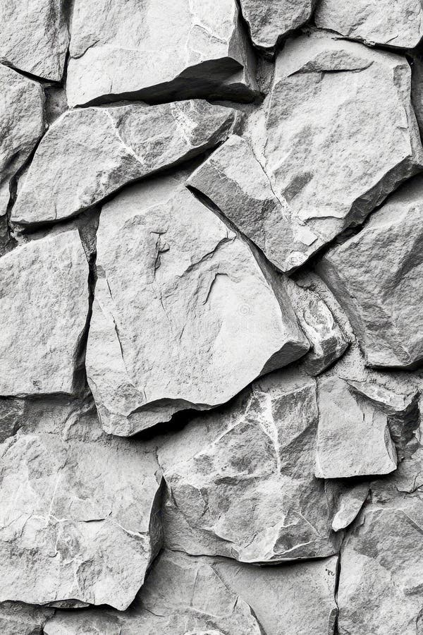 Natural Gray Stone Wall Close-up Texture Stock Illustration ...