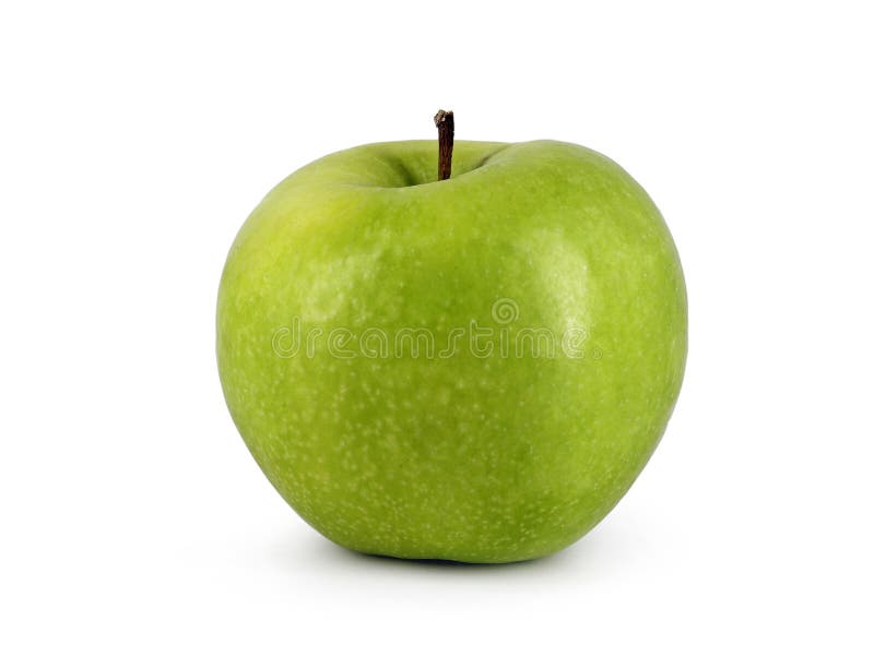 Natural Green Apple Isolated on White Background Stock Photo - Image of ...