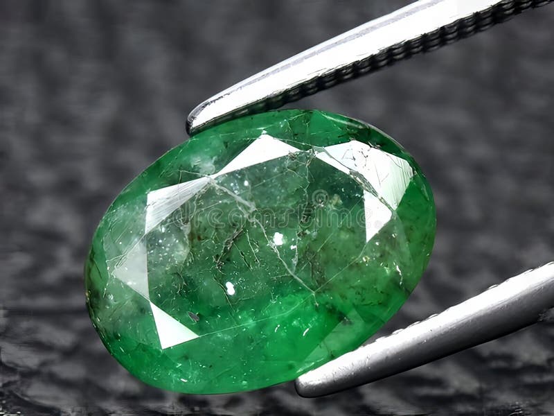 Natural Green Emerald Beryl Gemstone on the Background Stock Photo ...