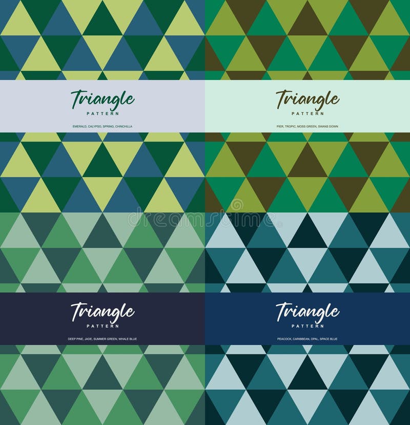 Natural Green Geometric Designs - Pack of 4 Stock Vector - Illustration ...