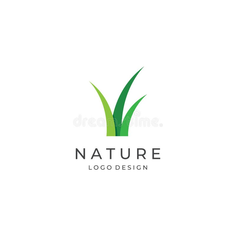 Natural Green Grass, Meadow, and Mowed Grass Element Logo in Spring ...