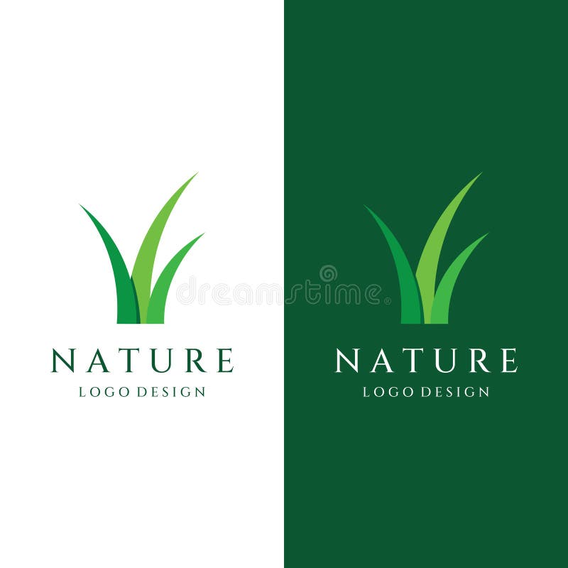 Natural Green Grass, Meadow, and Mowed Grass Element Logo in Spring ...