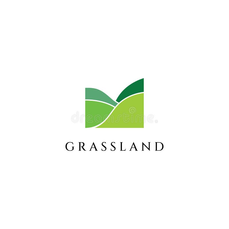 Natural Green Grass, Meadow, and Mowed Grass Element Logo in Spring ...
