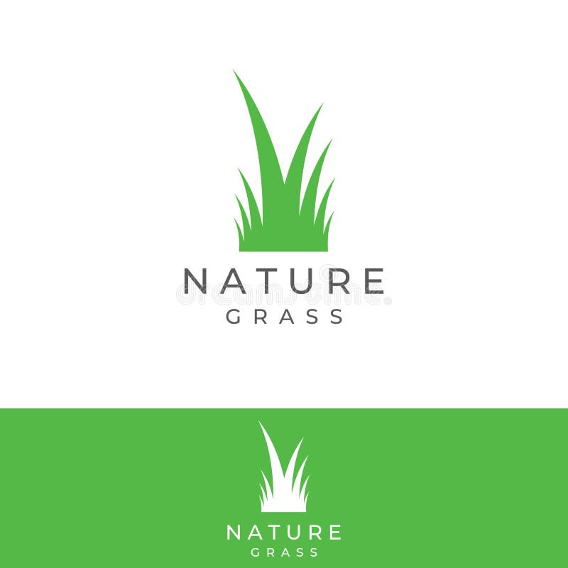 Natural Green Grass, Meadow, and Mowed Grass Element Logo in Spring ...