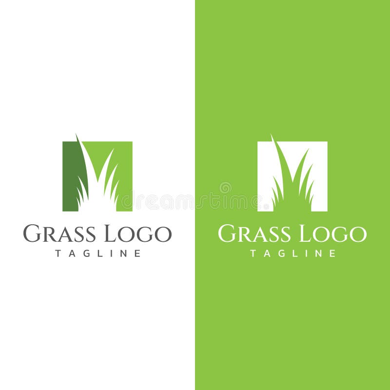 Natural Green Grass, Meadow, and Mowed Grass Element Logo in Spring ...