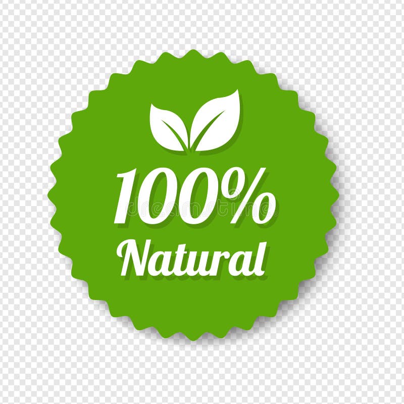 Natural Green Label with Leaves Transparent Background Stock Vector ...