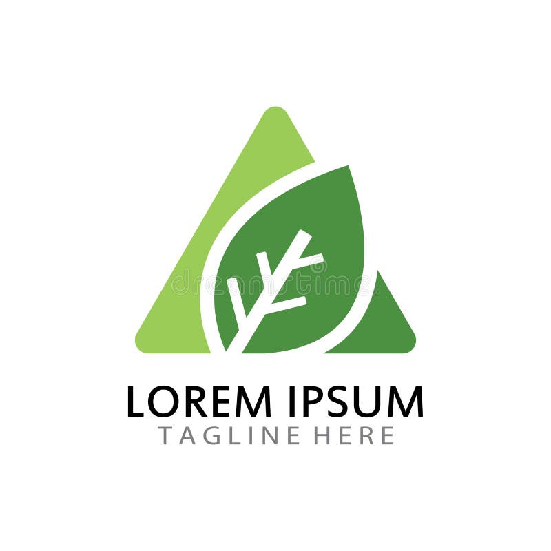 Natural Green Leaf Logo Icon Template Stock Vector - Illustration of ...