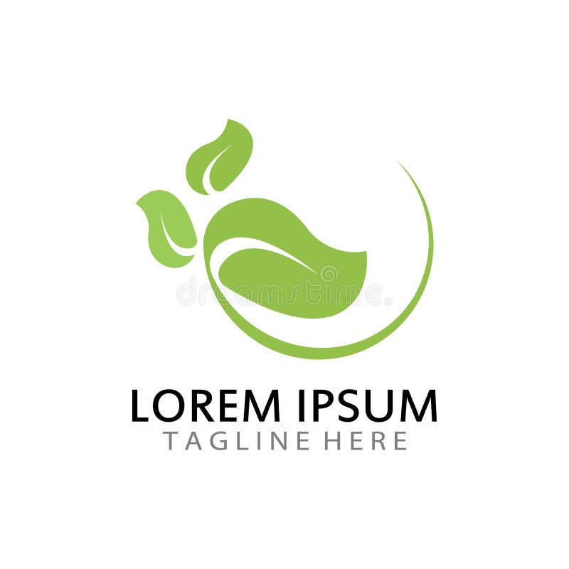 Natural Green Leaf Logo Icon Template Stock Vector - Illustration of ...