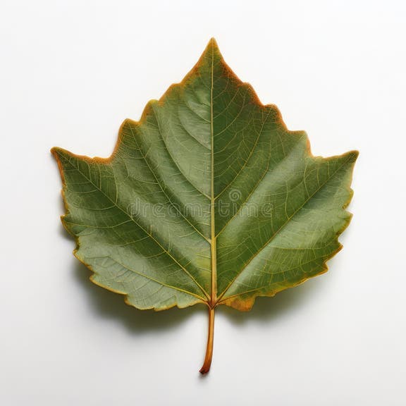 Natural Green Leaf on Plain Background Stock Illustration ...