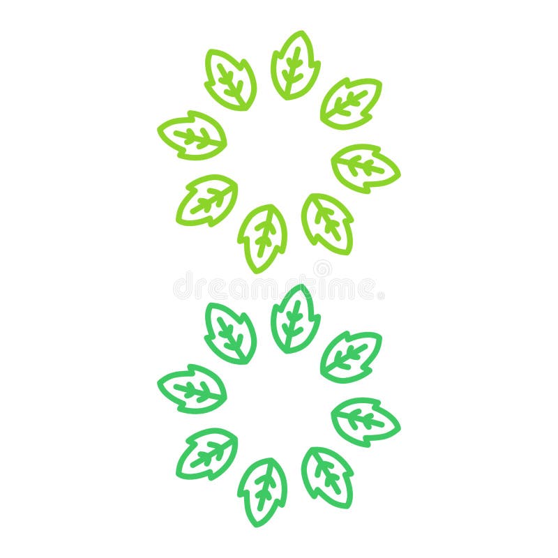 Natural Green Leaves Sign, Symbol, Logo Isolated on White Stock Vector ...