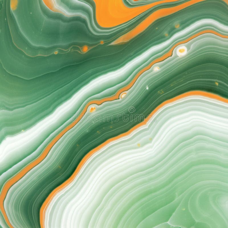 Natural Green and Orange Agate Stone Texture with Smooth Layered ...