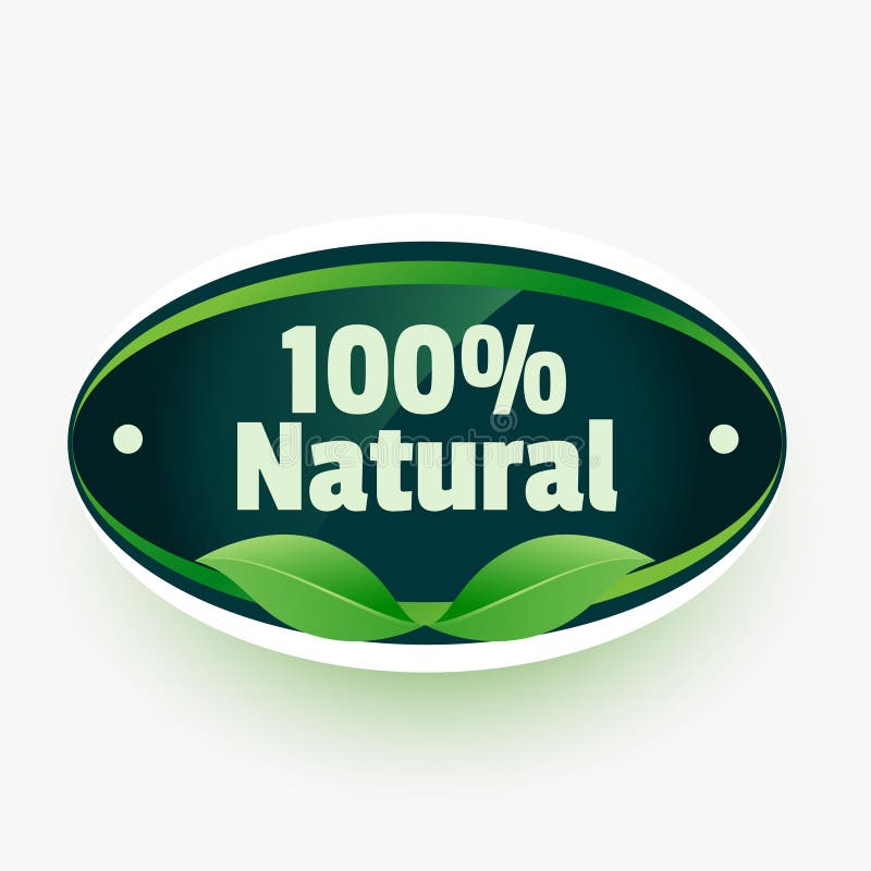 Natural Green Organic Label Sticker Design Stock Vector - Illustration ...