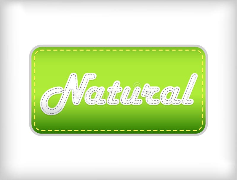 Natural green sticker. stock vector. Illustration of energy - 13806109