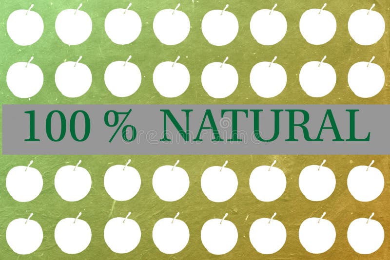 100 NATURAL Green Text Banner on Trendy Seamless Repeated Patterns Flat ...