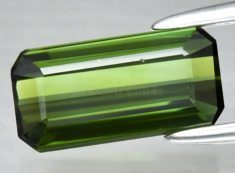 Natural Green Tourmaline Gem on the Background Stock Illustration ...