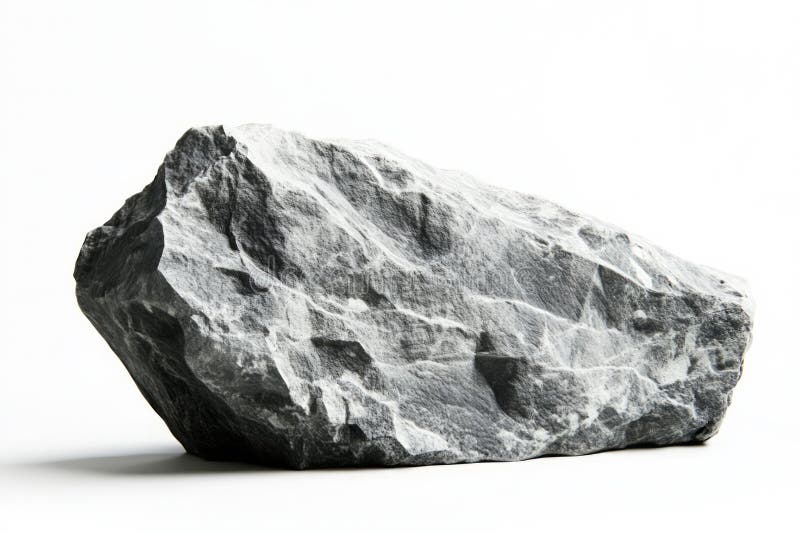 Natural Grey Stone Isolated on White Background. Neural Network AI ...