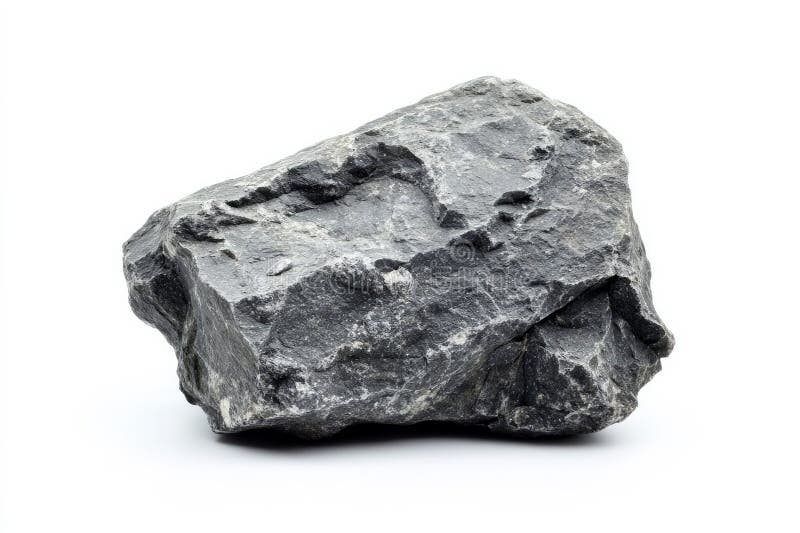 Natural Grey Stone Isolated on White Background. Neural Network AI ...