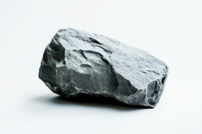Natural Grey Stone Isolated on White Background. Neural Network AI ...