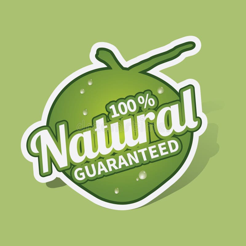 Natural Guaranteed Sticker. Vector Illustration Decorative Design Stock ...