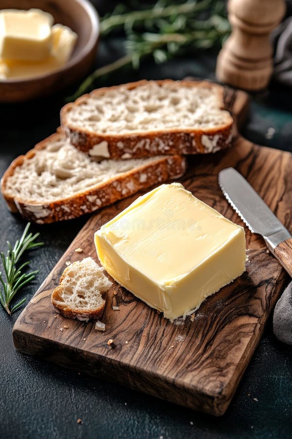 Natural Hand-churned Butter Stock Photo - Image of food, slicedbread ...